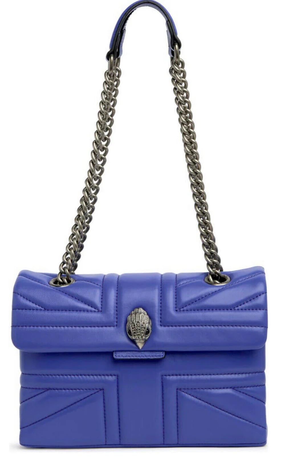 Kurt Geiger Large Kensington Crossbody Womens Purple Union Jack Quilted Leather