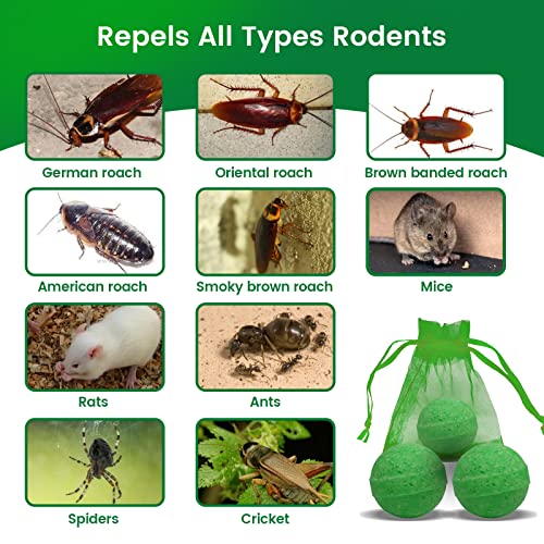 SEEKBIT 8 Pack Cockroach Repellent, Natural Roach Repellent Peppermint, Repels Ant, Spider, Roach Insect Rodent Repellent,Keep Roach Away from Car, Closet, Attic, Garage, for Indoor Outdoor Use