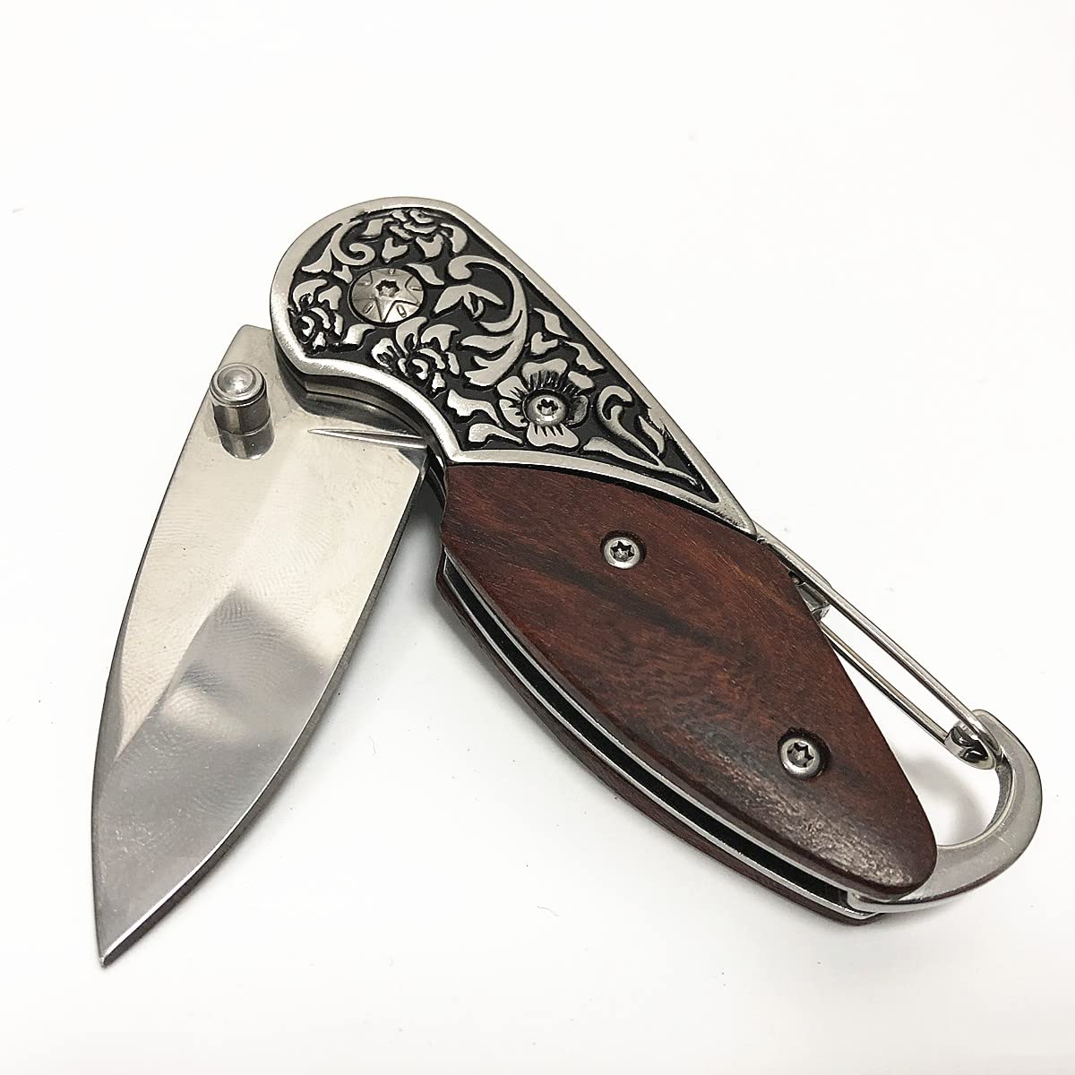 liuliang1 5.5" Open Buckle Portable 3Cr13 Steel Camping Outdoor 58HRC Tactical Folding Knife (black)