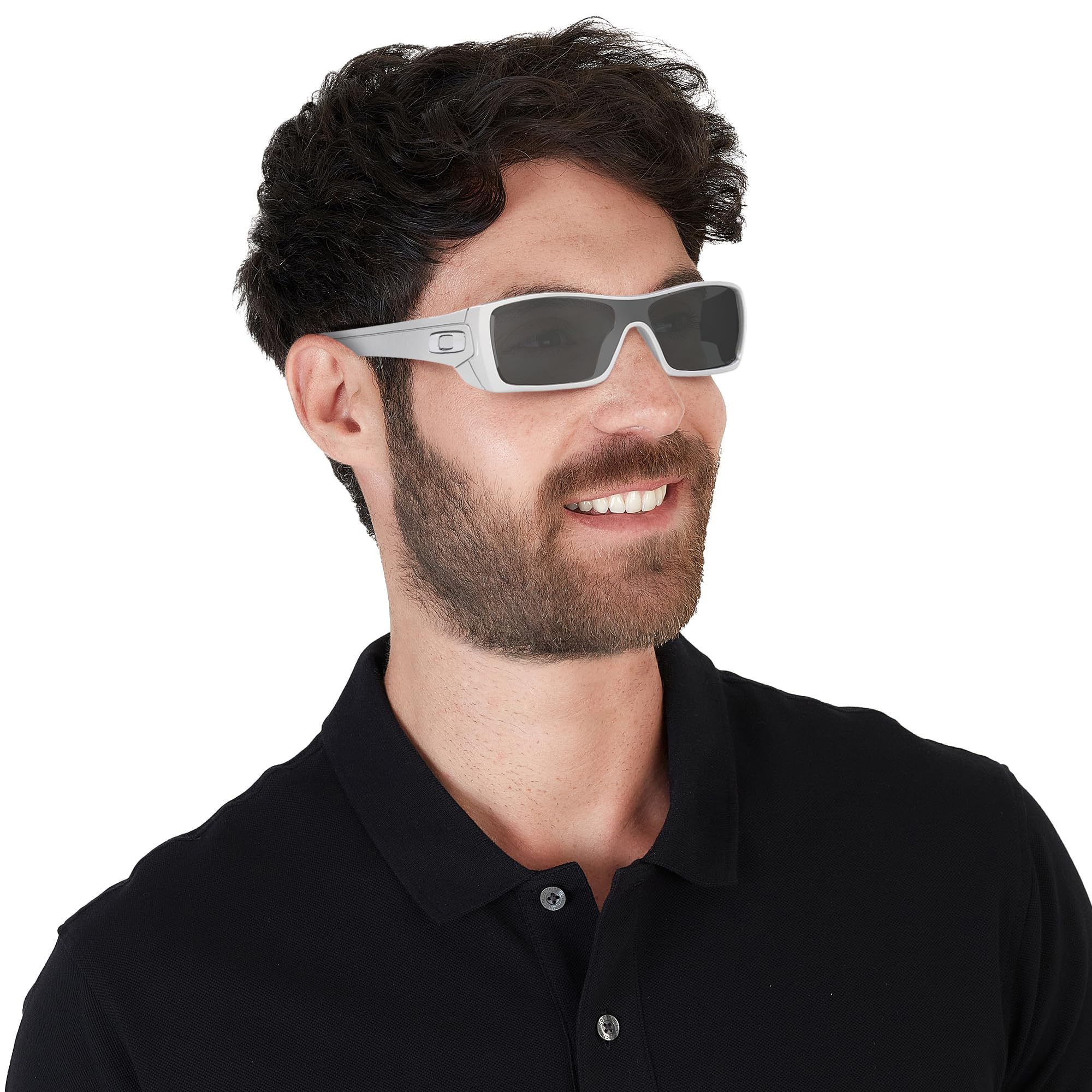 Oakley Men's OO9101 Batwolf Rectangular Sunglasses, X Silver/Prizm Black Polarized, 27 mm