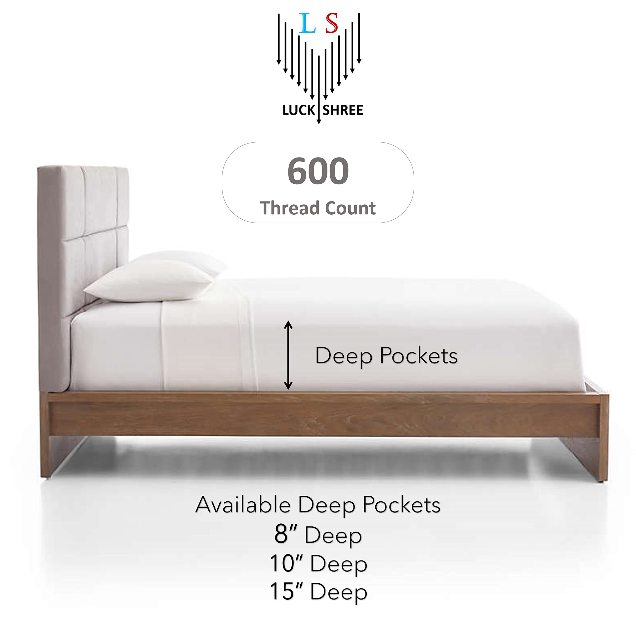 LuckShree RV-Sheets RV Twin 28β X 80β Sheet Set 600-TC Thread Count 100% Egyptian Cotton for RV, Camper, Boat & Motorhomes, Soft Breathable Fits Upto 8" Deep Pockets RV-Mattress - Sage Green Solid