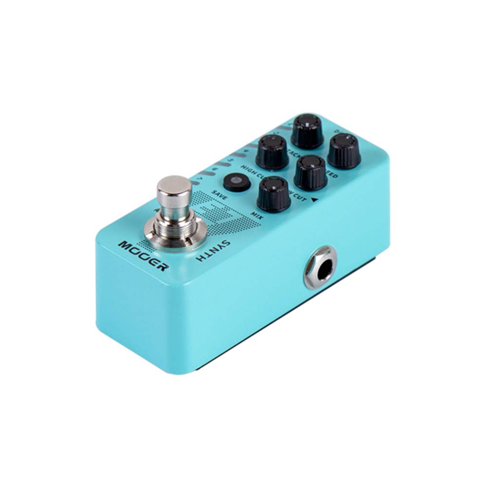 MOOER E7 Mini Guitar Synth Pedal with 7 Presets 7 Slots 7 Different Typical Electronic Synthesizer Bundled with 3 pcs FC-Series 6 Inch Pedal Cable