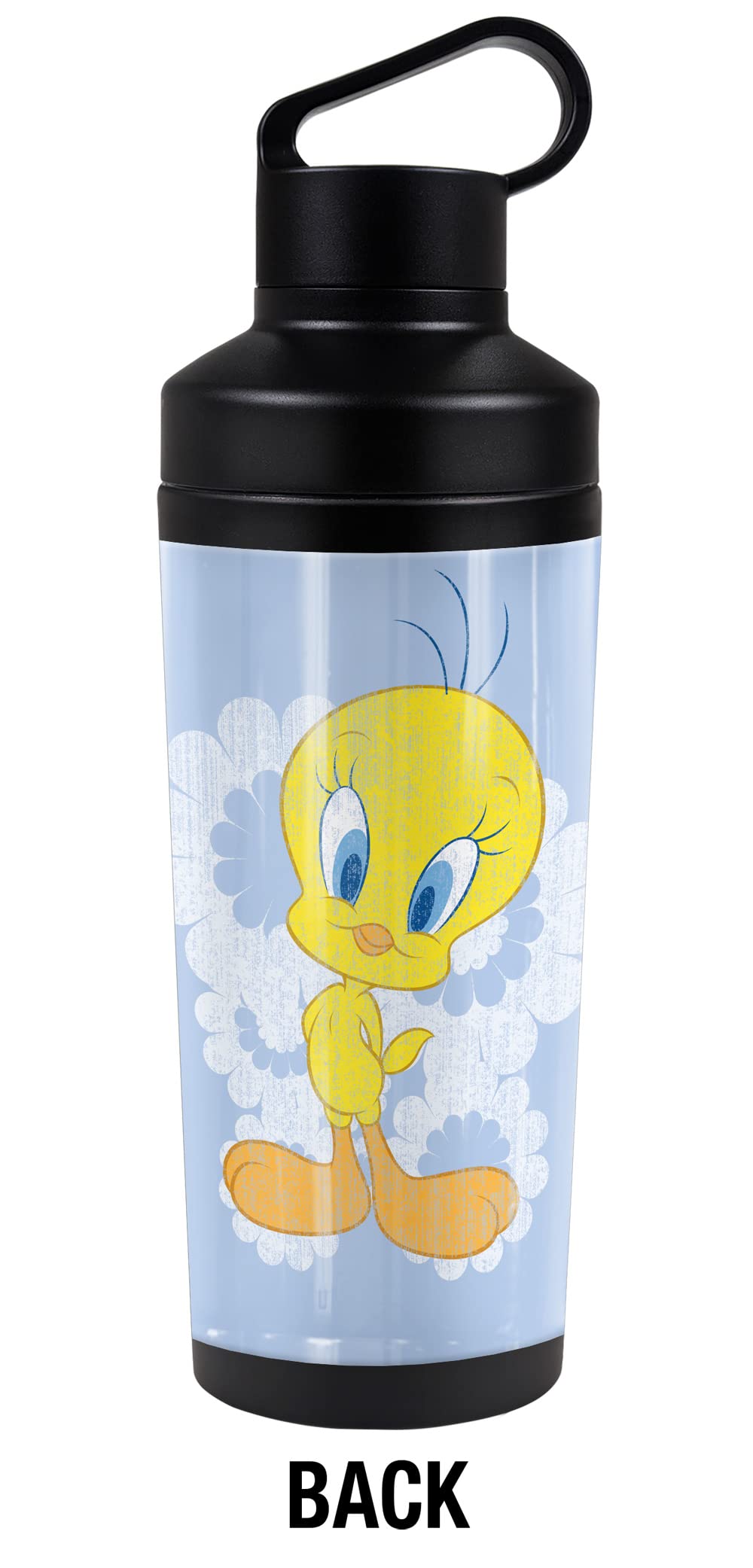 Looney Tunes OFFICIAL Retro Tweety 18 oz Insulated Water Bottle, Leak Resistant, Vacuum Insulated Stainless Steel with 2-in-1 Loop Cap