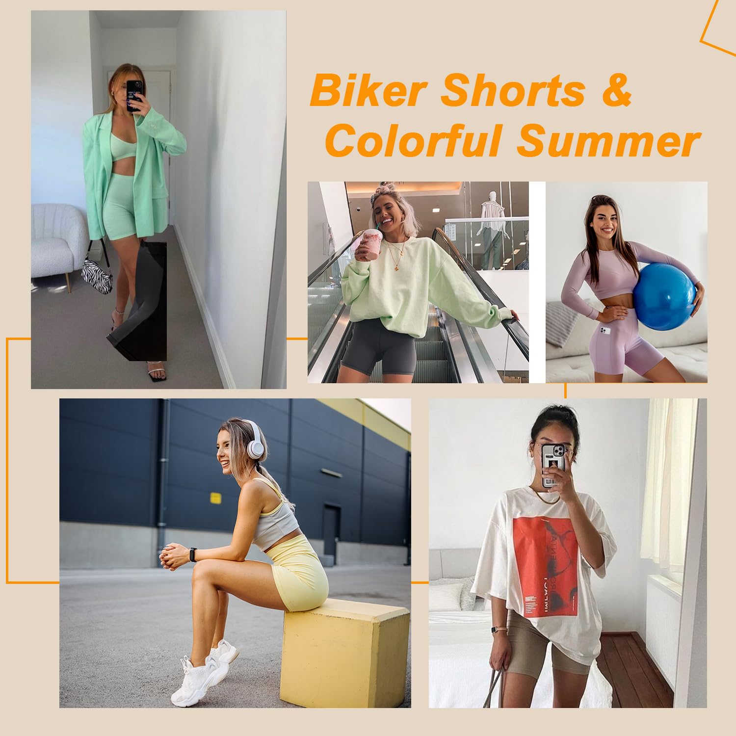 MOREFEEL 3 Pack High Waisted Biker Shorts for Women with Pockets – 5" Buttery Soft Workout Yoga Athletic Shorts