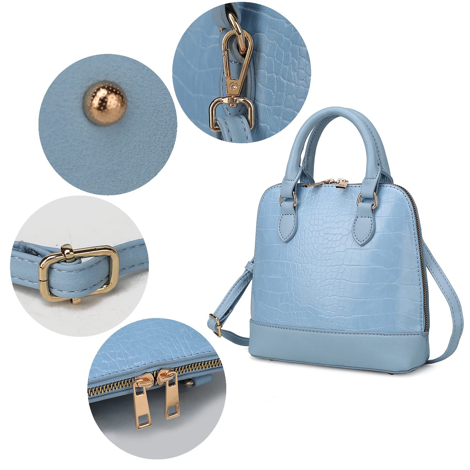 MKF Collection Shoulder Bag for Women, Vegan Leather Top Handle Handbag Crossbody Purse