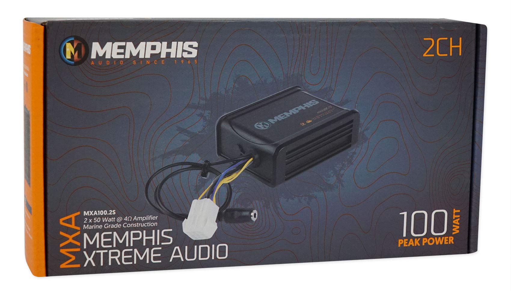 Memphis MXA100.2S 2-Channel 2x50W Marine Grade Construction Amplifier (Renewed)