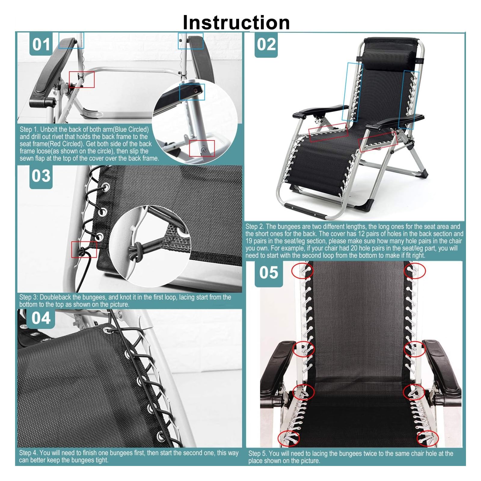 ROUDUELS Zero Gravity Chair Replacement Fabric,21 Inch Wide for Oversized XL Repair Cloth Anti Gravity Chairs Outdoor Recliner Patio Lounge Lawn Beach Sling Chair Bungee Recliner Mesh Canvas