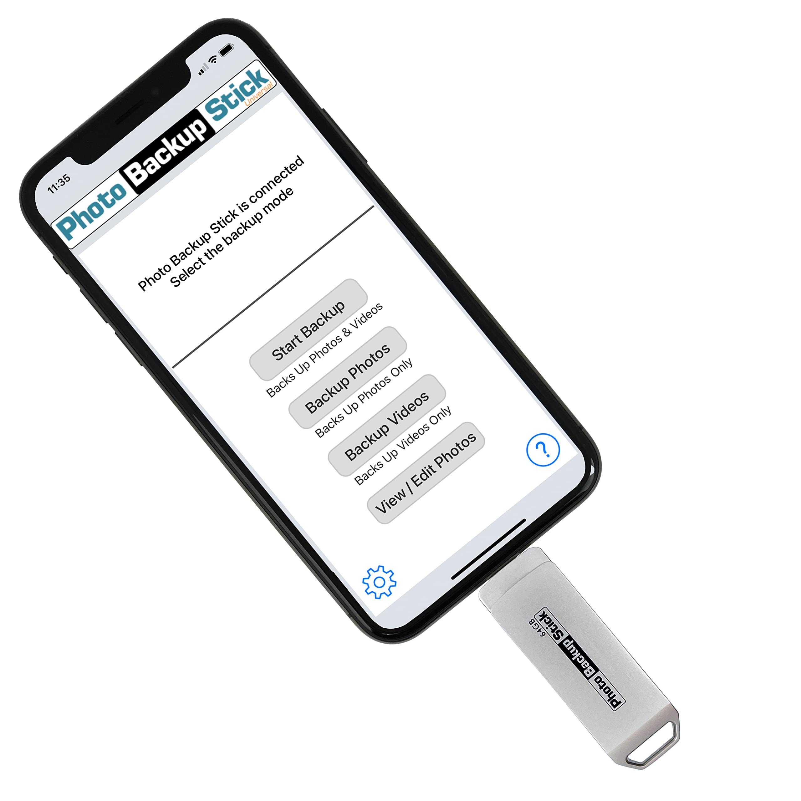 Photo Backup Stick Omega - USB 3.0 Universal Picture Back Up for Phones, Computers, Tablets, & More (256GB, Orange)