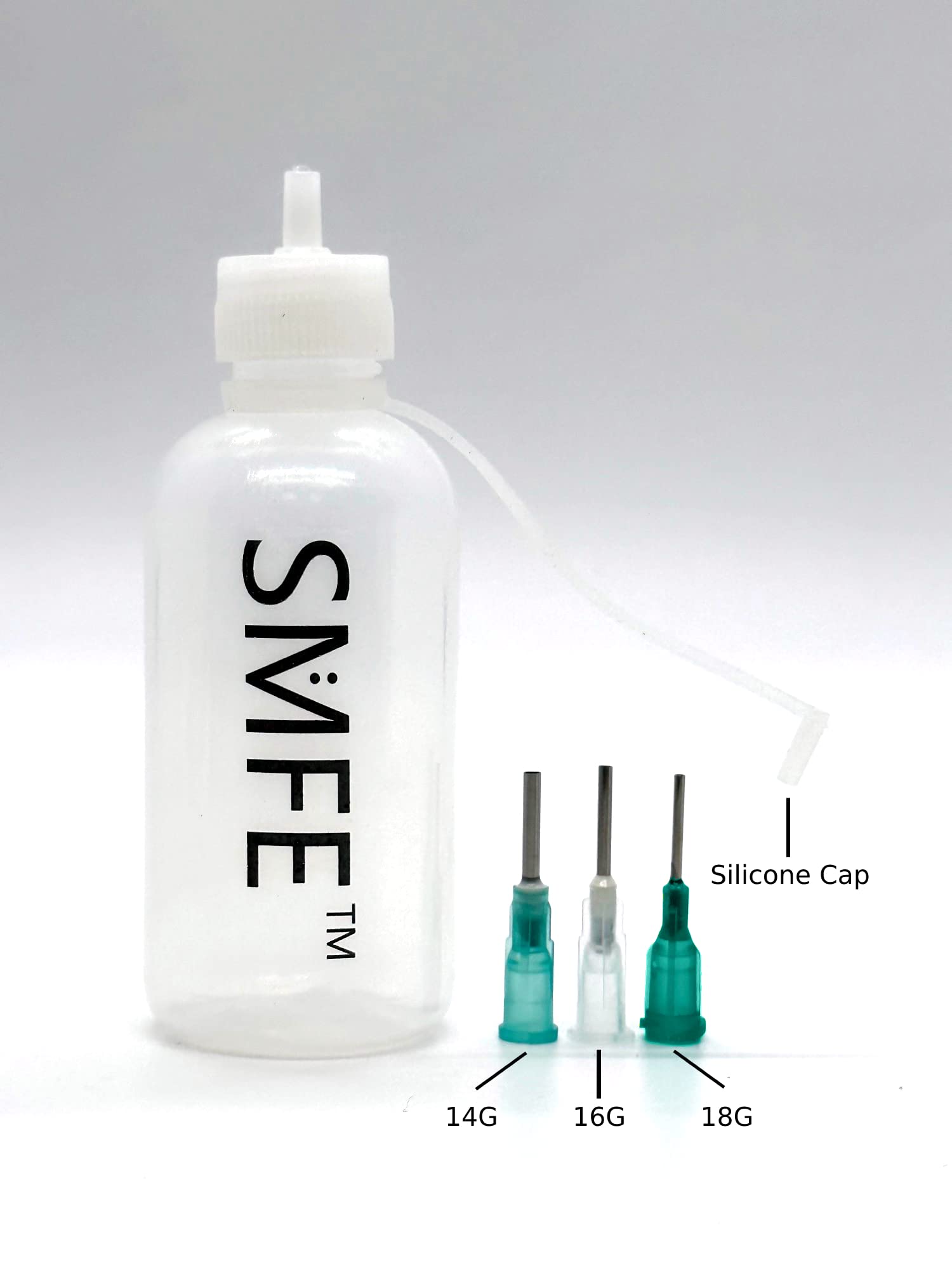 Precision Craft Squeeze Bottle Set - 4 x 50cc Bottles with Interchangeable Blunt Needle Tips (14G, 16G, 18G) - Ideal for Detailed Craftwork, Acrylic Painting, Jewelry, Cake Decorating & More!