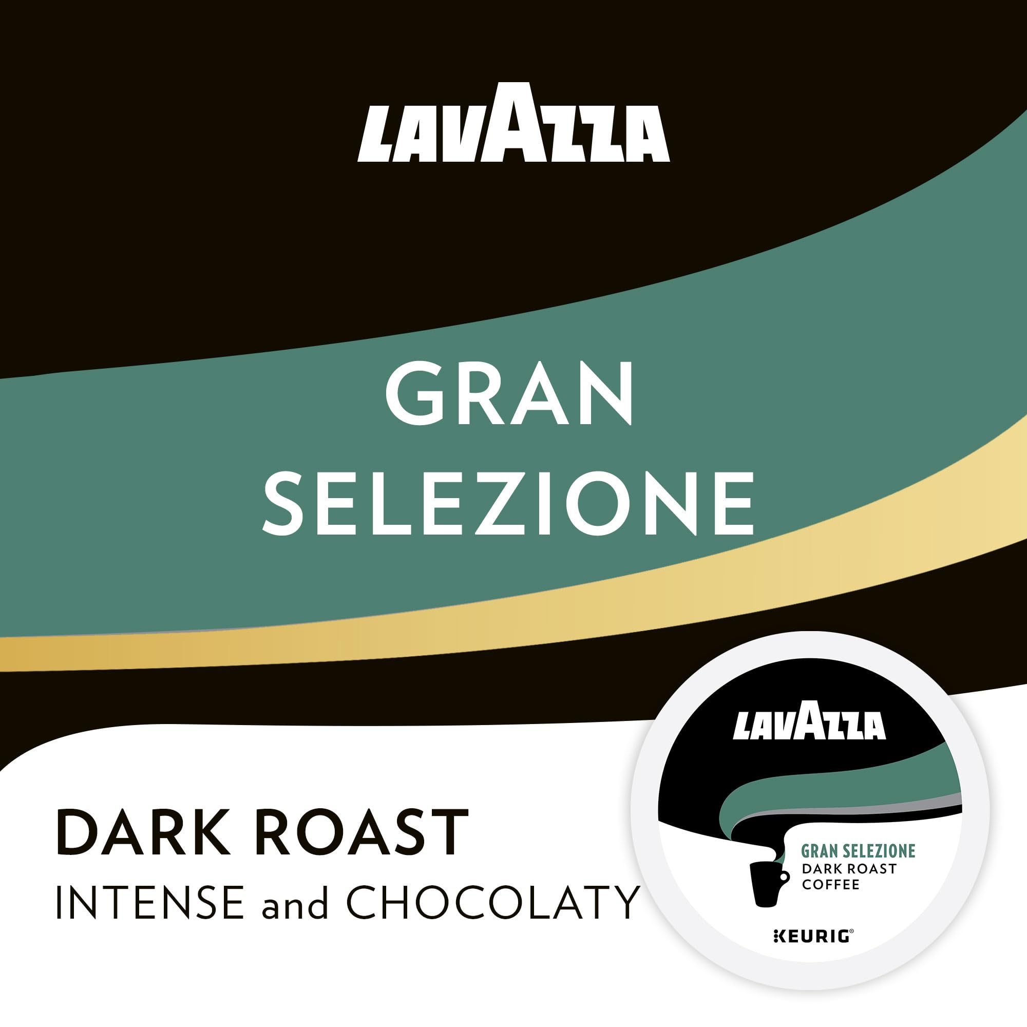 Lavazza Gran Selezione Single-Serve Coffee K-Cups for Keurig Brewer, Dark Roast, 88 capsules Value Pack, 100% Arabica