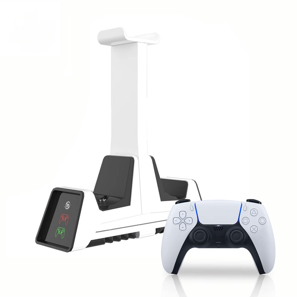 JDDWIN Magnetic Dual Charger Compatible with P5/X.S.X/NSW Controller,Controller Charger with Headset Hanger.