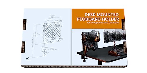 PUTORSEN Headphone and Controller Stand for Desk, 4 in 1 Rotatable Game Controller Holder & Headset Stand with Cable Hooks, Clamped above/under Desk for Xbox PS5 PS4 Nintendo Switch Controller