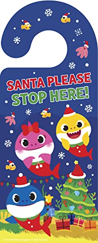 Paper Projects 01.70.40.005 Baby Shark Letter to Santa Pack | Also Includes Door Hanger, Stickers, and Envelope | Perfect for Christmas, Multicoloured, 26cm x15cm