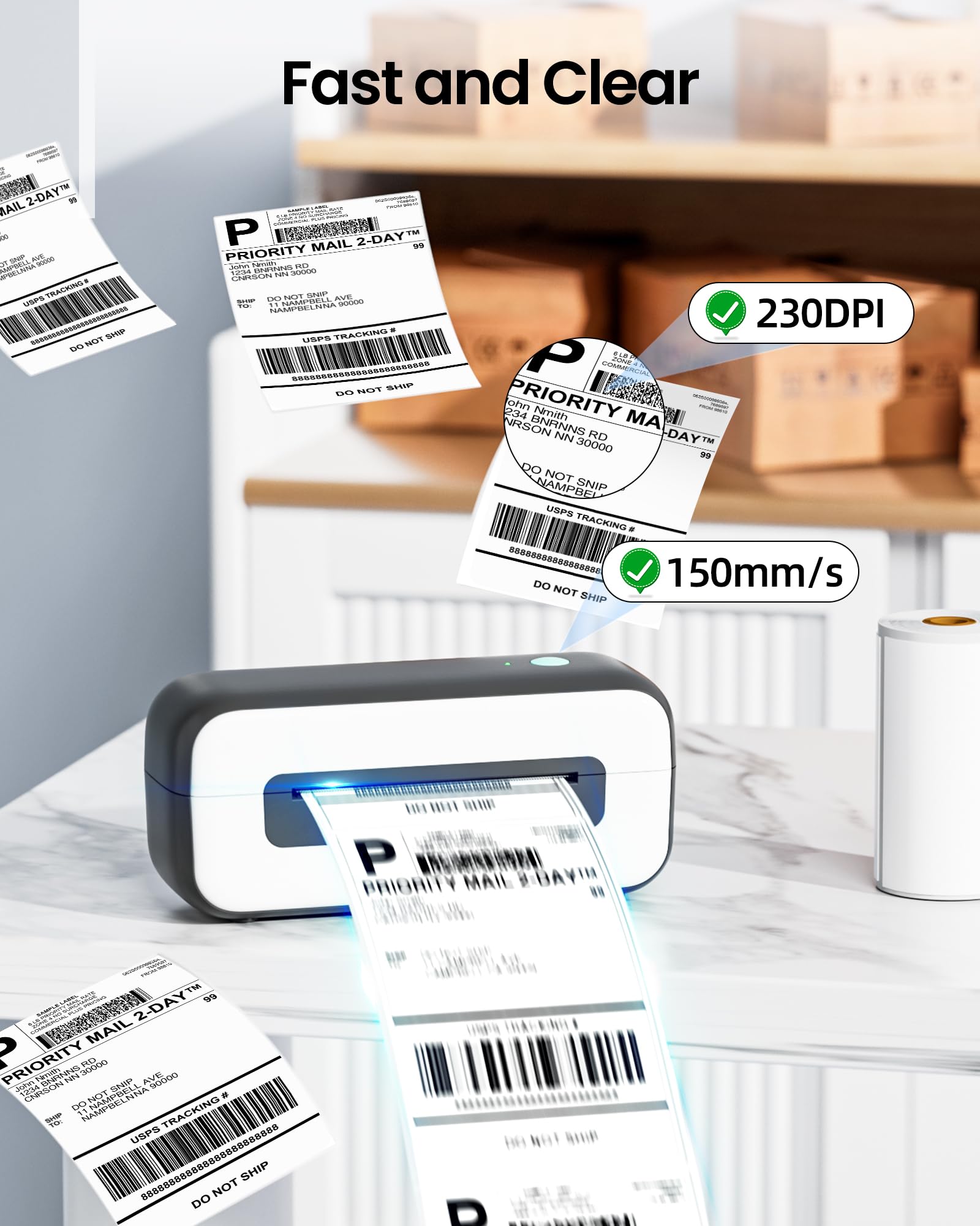 Itari Thermal Label Printer-Shipping Label Printer, 4×6 Label Printer for Small Business, Desktop Thermal Printer for Windows, Mac, Chrome OS