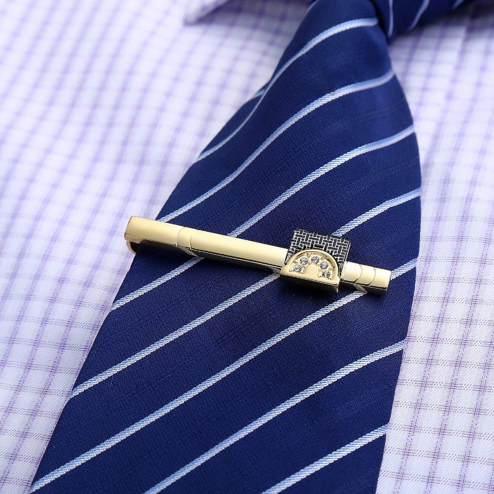 Men's Cufflinks Gold Suit Cufflinks Tie Clips Delicate Three-Piece Cuff Neck Clips Premium Dress Cuff Clips