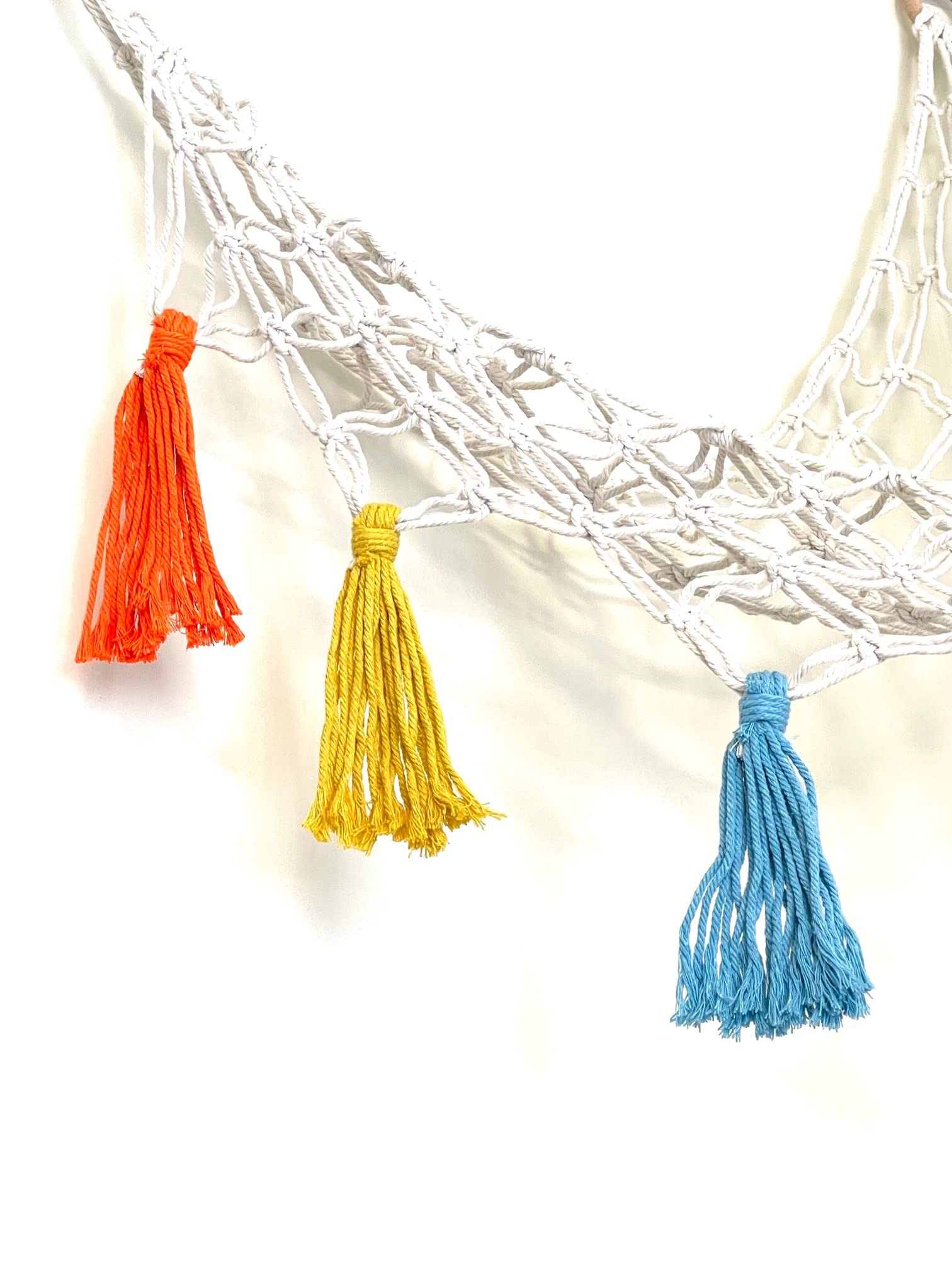MacrameBay Large Handmade Macrame Stuffed Animal Toy Net Hammock Boho Girl Nursery Playroom Bedroom Kids Room Storage Organizer Decor with Hooks