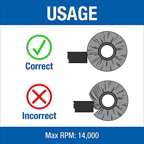 Mercer Industries 187010 - 4" x 1/2" x 5/8"-11 Crimped Wire Wheel, .014 Carbon Steel Wire
