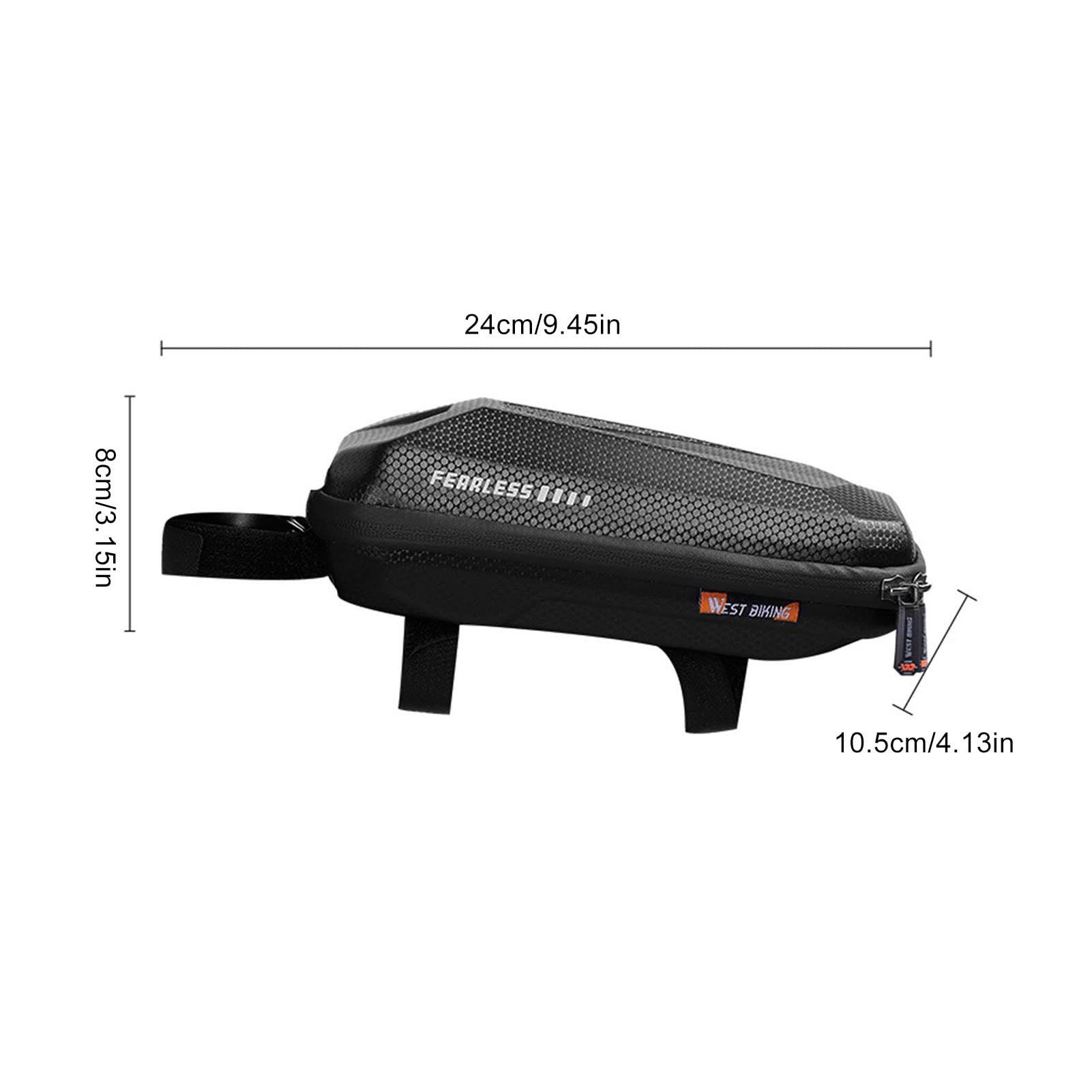 pologmase Frame Bag,EVA Hard Shell Bicycle Bag with Reflective Strip | Waterproof Front Tube Bag Bicycle Saddle Bag Bicycle Accessories, Bag Under Seat, Strap-on Seat Storage Bag