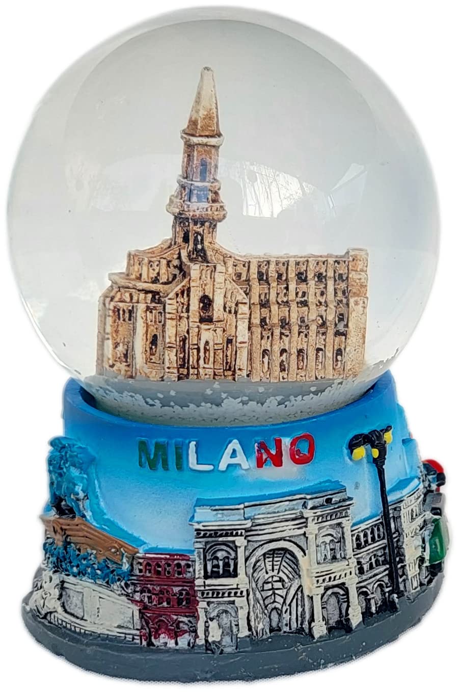 New Italian Souvenir Snowdome Italy Snowglobe Milan Cathedral Duomo Italia 9.6cm
