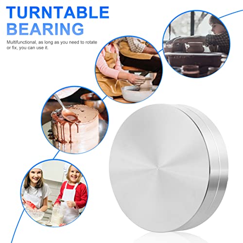 KICHOUSE 2pcs Turntable Base Cake Display Turntable Bearing Dining Table Supplies Fruits Dessert Display Plate Table Turntable Bearing Bearings Aluminum Alloy Snack Display Tray to Rotate