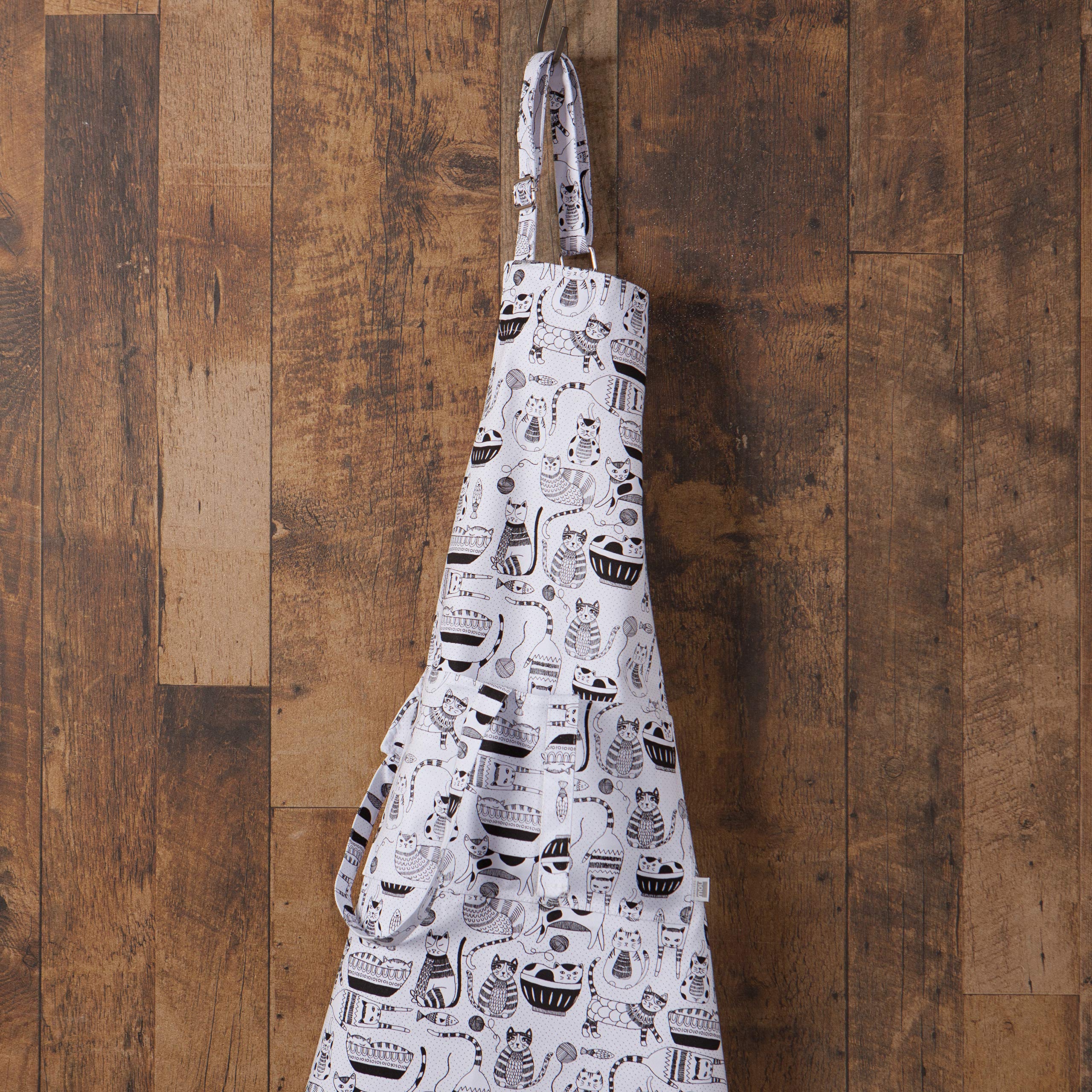 Now Designs unisex adult Cat Now Designs 2500134aa Basic Cotton Kitchen Chef s Apron Purr Party Print, Purr Party, W28 x L32 inch US