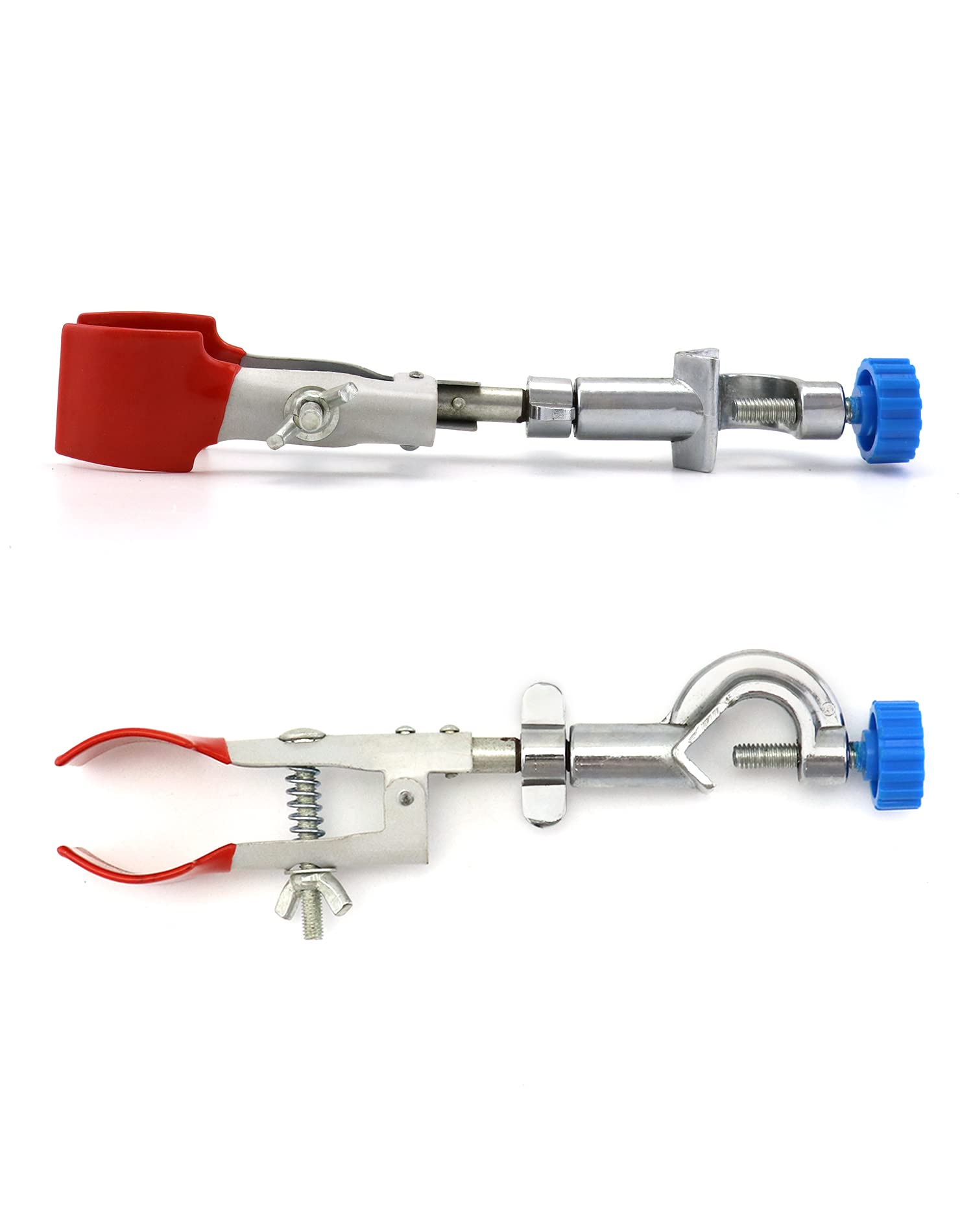 QWORK Lab Clamp, 2 Pack, Cork Lined Prongs, Burette, Flask, Beaker Clamp, Holds Objects up to 1.75" [45mm], Labs Universal Clamp (Rods up to 0.7" Diameter)
