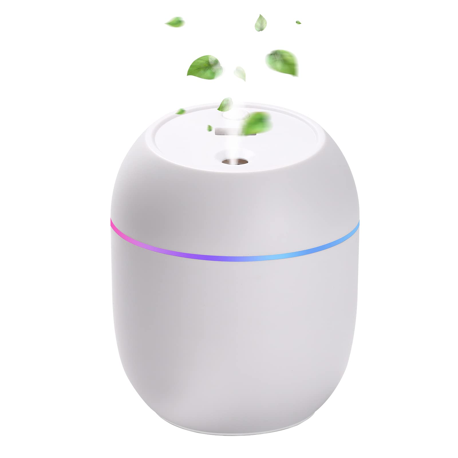 Mini Humidifier, 250ml Small Humidifier for Plants, 2 Cool Mist Mode Plant Humidifier for Office Desktop Home Car, Air Humidifier with 7 Color LED Night Light, Quiet Humidifiers for Sleeping