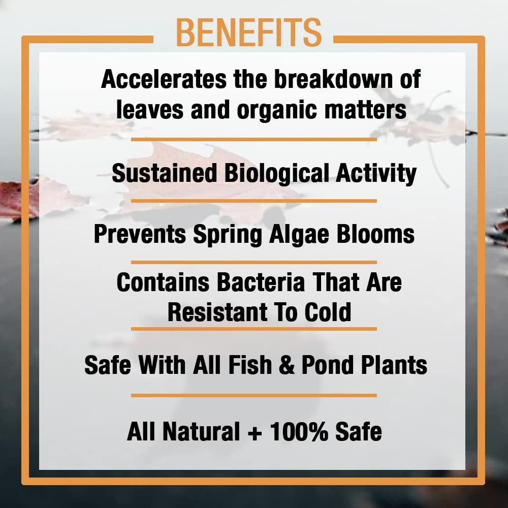 MICROBE-LIFT AUTPREP Autumn and Winter Prep Seasonal Conditioner for Ponds and Outdoor Water Gardens, Safe for Live Koi Fish, Plants, and Decor, 32 Ounce Liquid and 4 2-Ounce Packets