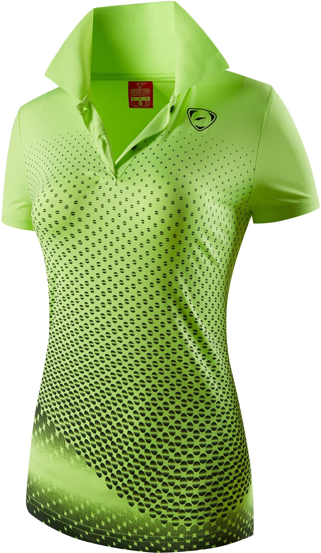jeansian Women Sport Quick Dry Short Sleeves Polo Tee SWT251 GreenYellow XXL