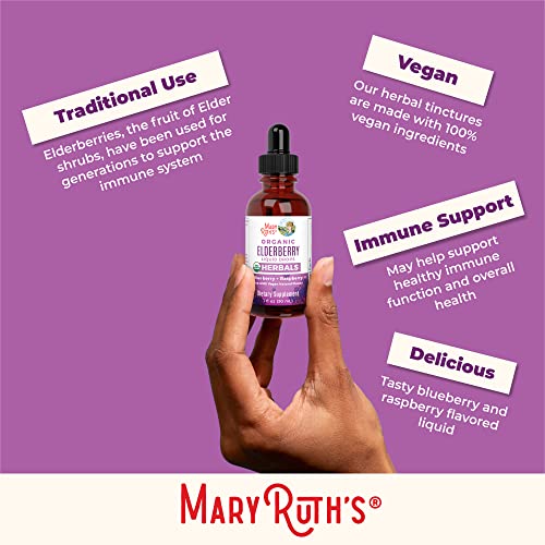 MaryRuth's Elderberry Syrup + Vitamin C Liquid Drops Bundle, 2-Pack Immune Support Liquid Supplements, Vegan, Non-GMO, USDA Organic