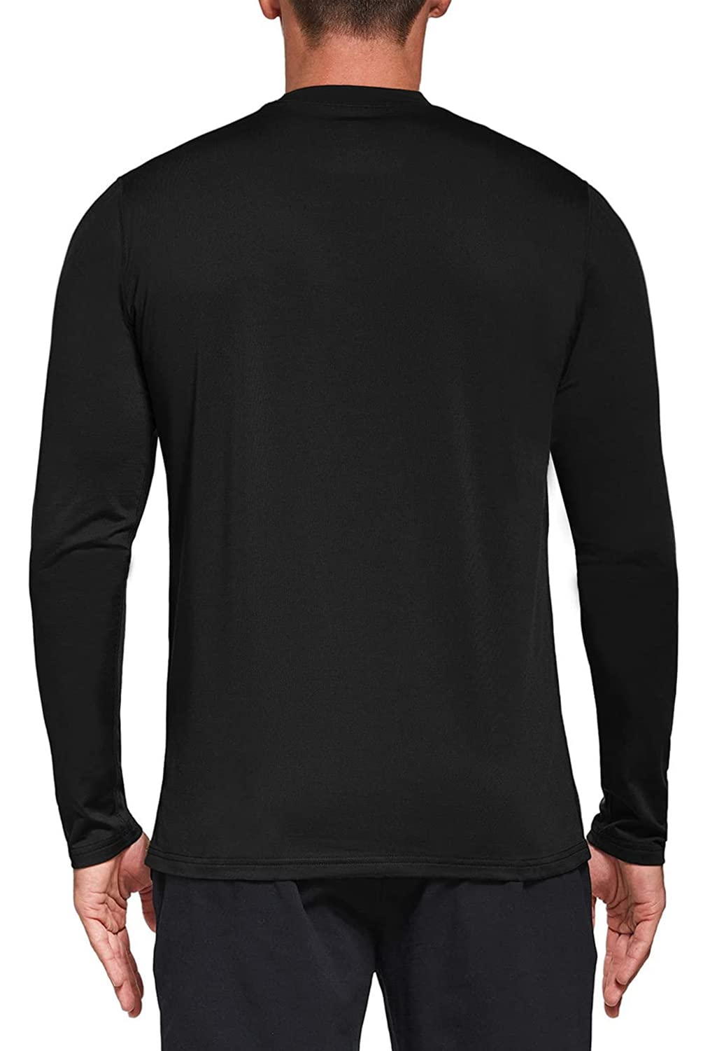 Men's 3 Pack Performance Long Sleeve T-Shirts, UPF 50+ Sun Protection Shirts, Athletic Workout Shirts for Running Fishing Hiking Black/Navy/Red-3P05-S
