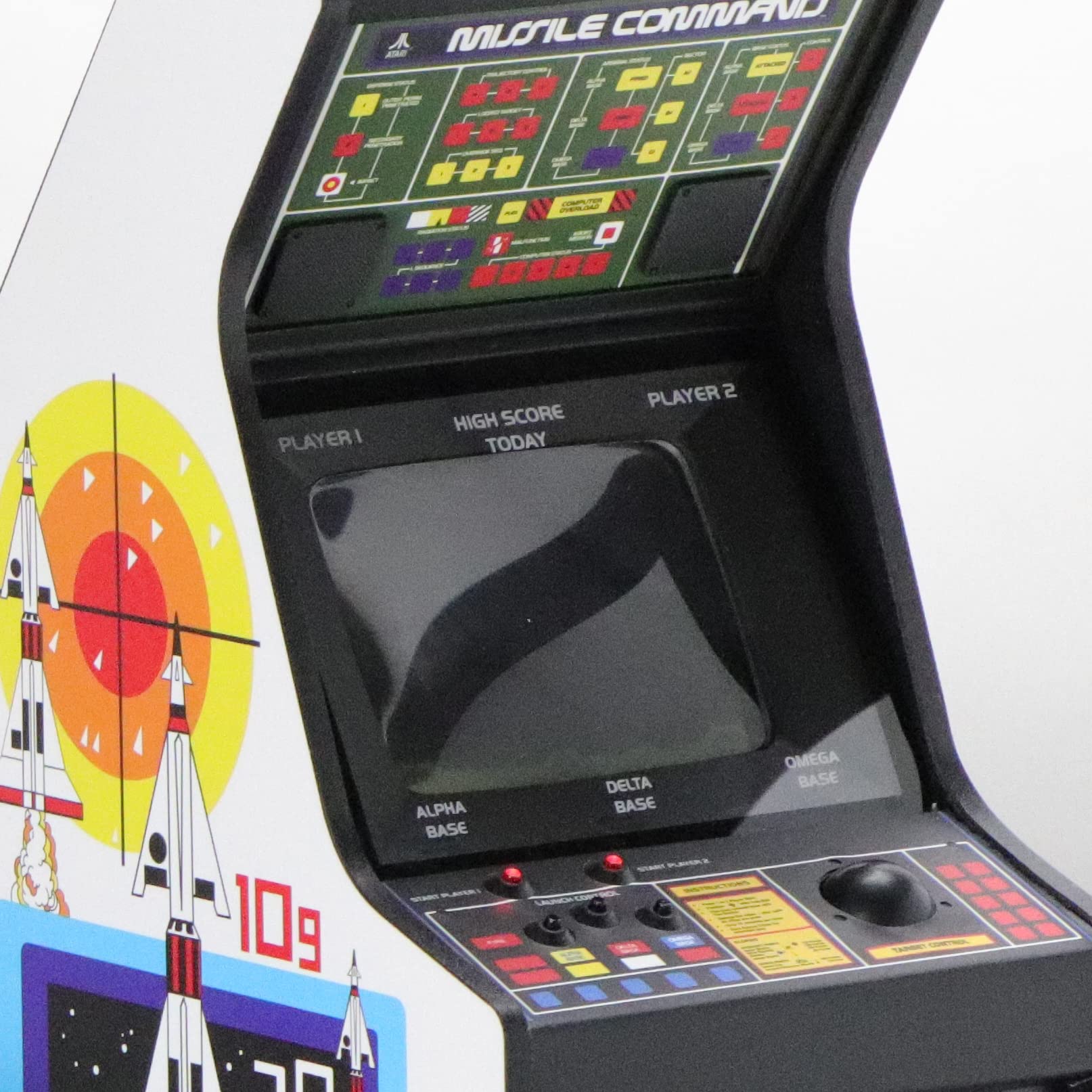 New Wave Toys Missile Command x RepliCade, Field Test Edition - Playable Video Game Arcade Cabinet 1/6 Scale 12.8 Inch with Trak-Ball XL & CRT FX Screen Lens