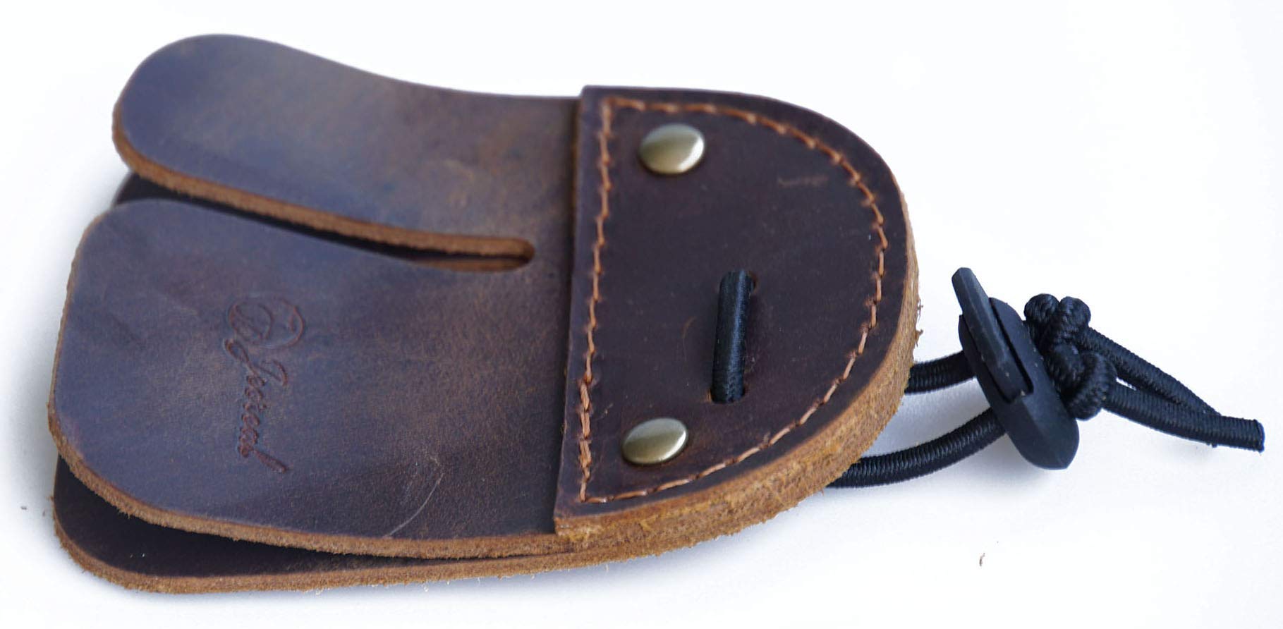 Jeereal Leather Archery Finger Tab,Protect Guard for Recurve Bows,Fingers Protector, Shooting Practice Gear for Shooting Bow Arrow (Dark Brown)