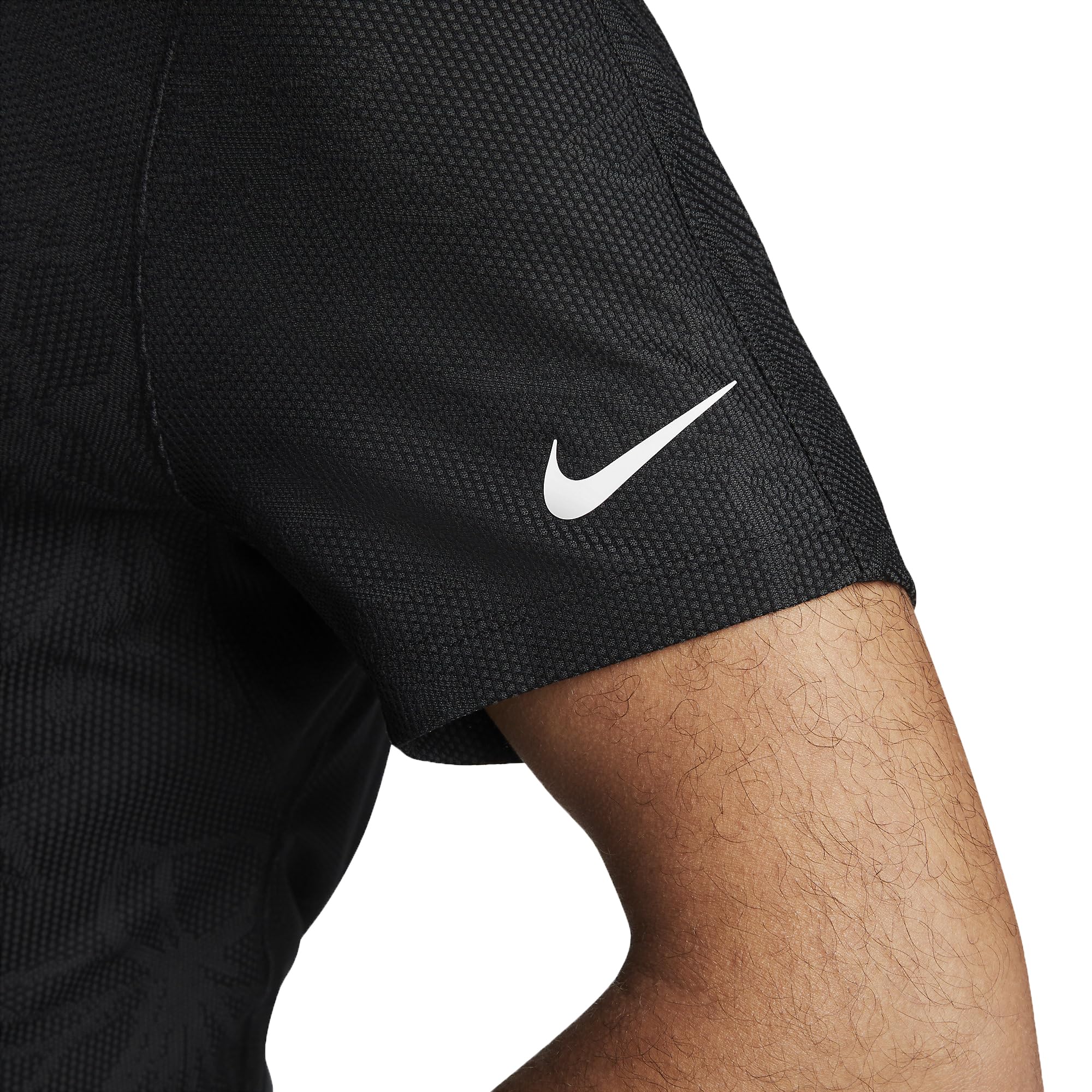 Nike Dri-FIT ADV Tiger Woods Men's Golf Polo Shirt,Black/Dark Smoke Grey/White, Large