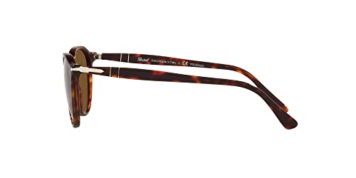 Persol PO3286S Round Sunglasses, Havana/Brown Polarized, 49 mm