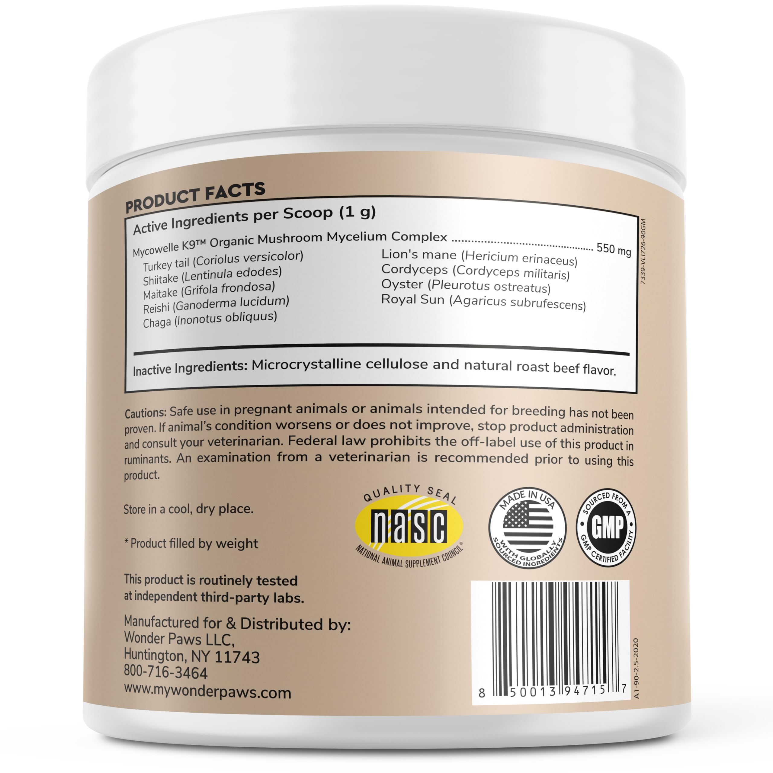 Wonder Paws Immune Support Mushroom Powder for Dogs β Organic Mushroom Complex for Immunity, Cognition, Cellular Health, Longevity - With Turkey Tail Mushroom for Dogs, Reishi & Lions Mane β 90 Scoops