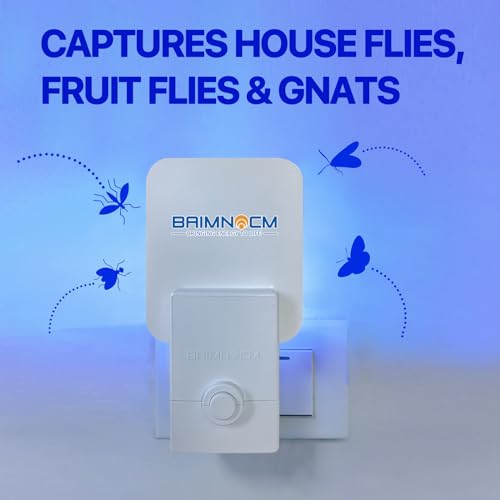 Plug in Bug Light Trap, Flying Insect Trap, Mosquito Killer, Indoor Fly Trap for Gnat Moth Houseflies Fruit Flies, White, 4 Device&8 Refill Home Indoor Use