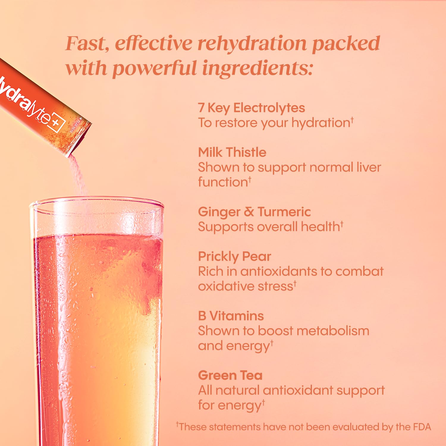 Hydralyte Liver Support + Electrolyte Mix with Milk Thistle, Turmeric, Ginger, Prickly Pear, Green Tea Extract Formulated for Rapid Rehydration and Liver Detox for Mornings After, 20 Count Pouch