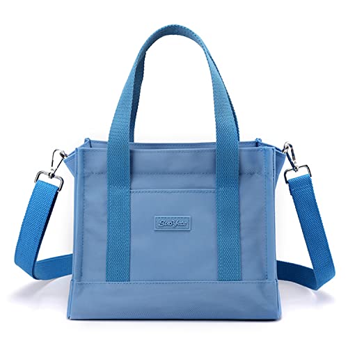 MINKARS Small Tote Bag for Women Nylon Crossbody Purse Mini bag, Sky Blue 9β