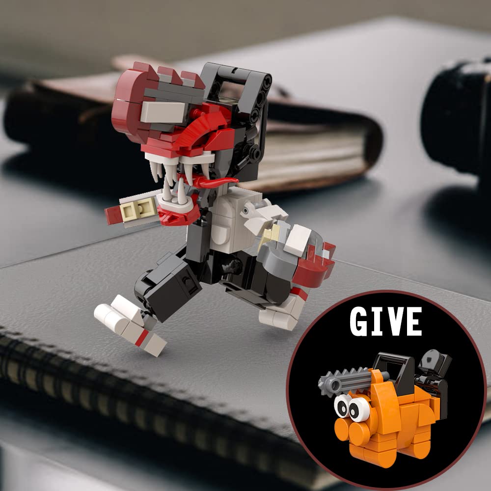 MOOXI-MOC Anime Chainsaw Mini Man Building Set,Creative Action Figure Building Block Model Toy Kit,Made for Anime Fans(239pcs)