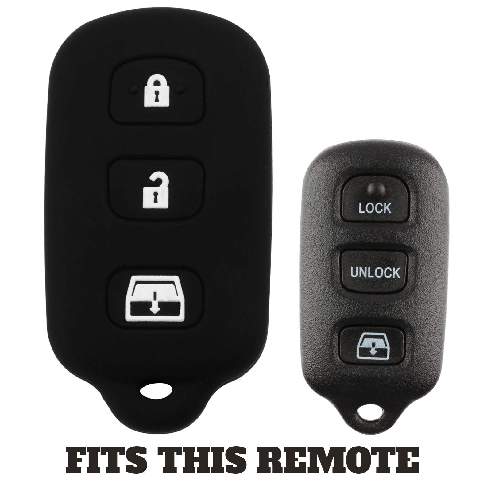 KeyGuardz Keyless Remote Car Key Fob Outer Shell Cover Soft Rubber for Toyota 4Runner Sequoia HYQ12BBX HYQ12BAN HYQ1512Y