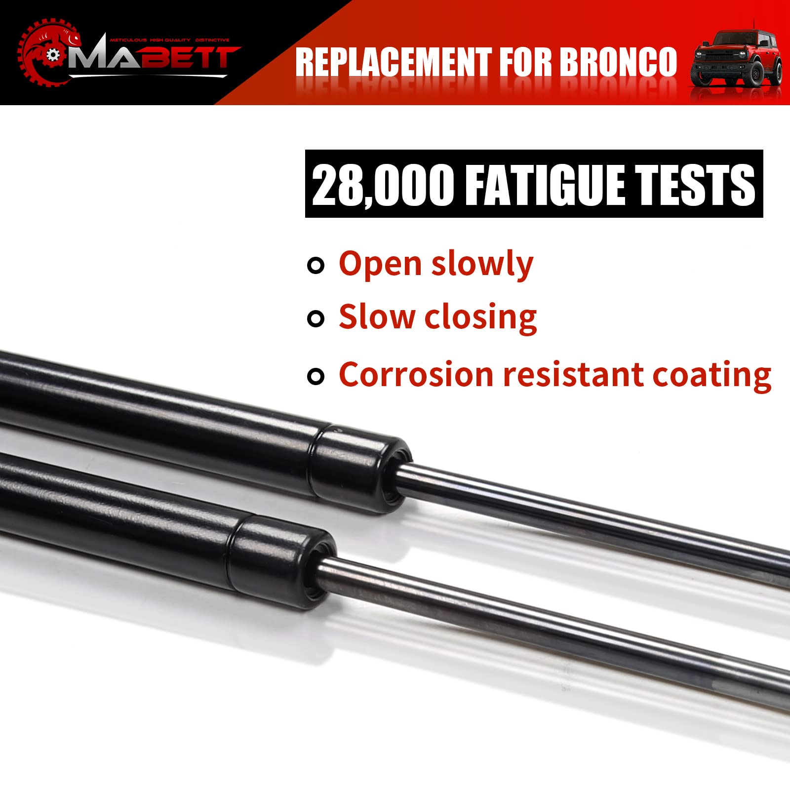 Mabett for Ford Bronco Accessories 2021 Hood Lift Supports Shock Struts Gas Springs Shocks