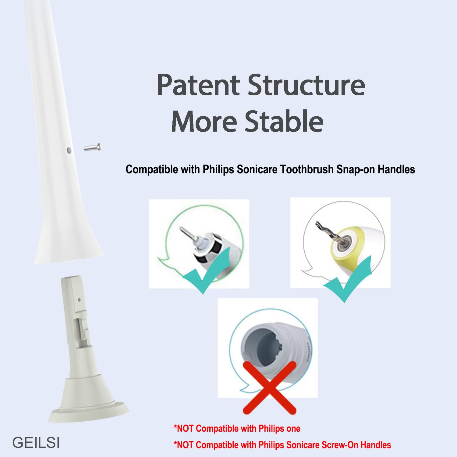 Replacement Heads for Philips Sonicare - Compatible with Toothbrush Electric C1,C2,C3,4100,G2,G3,W3,DiamondClean 9500,ExpertClean 7500,FlexCare,HealthyWhite,ProtectiveClean 5100,6100-10 Packs