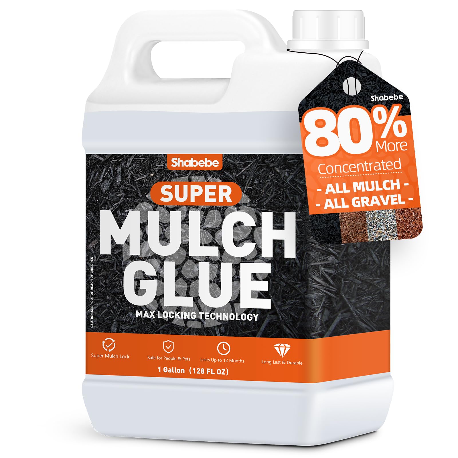 Mulch Glue for Landscaping, 1 Gallon Mulch Glue, Ready to Use Fast-Dry Non-Toxic, Strong Mulch Gravel Glue, Rock Glue, Mulch Glue for Garden, Mulch Glue Binder, Mulch Lock and Pea Gravel Stabilizer