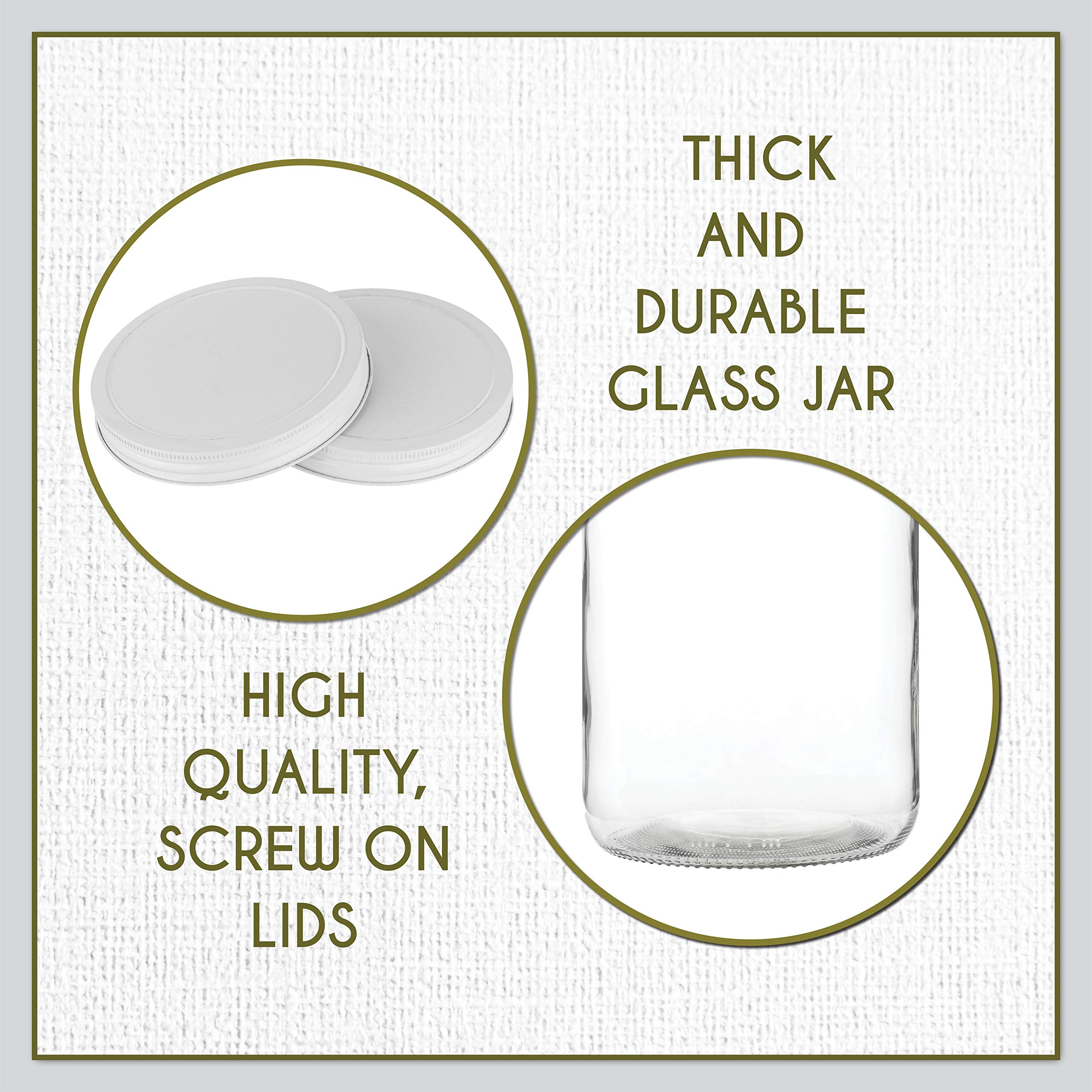 kitchentoolz 1 Gallon Glass Jar with Lid - Large Mason Jar Wide Mouth- Pickling, Storing, Brewing and Fermenting