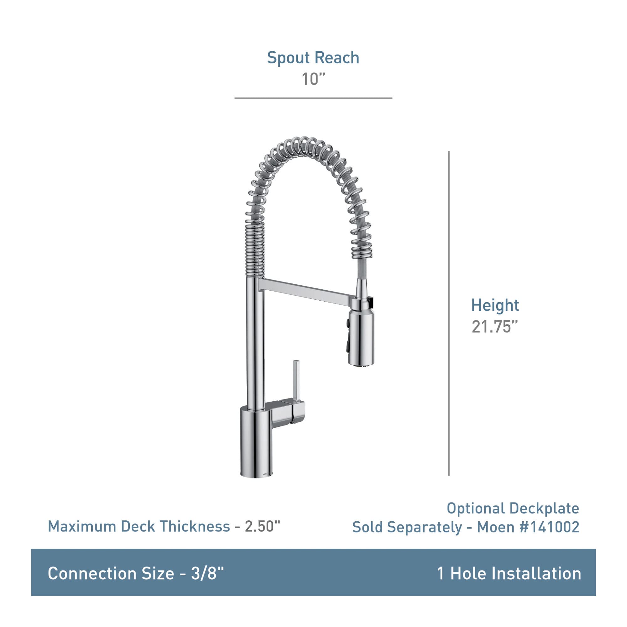 Moen Align Spot Resist Stainless One Handle Pre-Rinse Spring Pulldown Kitchen Sink Faucet with Power Boost for a Faster Clean, Kitchen Faucet with Pull Down Sprayer for Bar, Farmhouse, 5923SRS