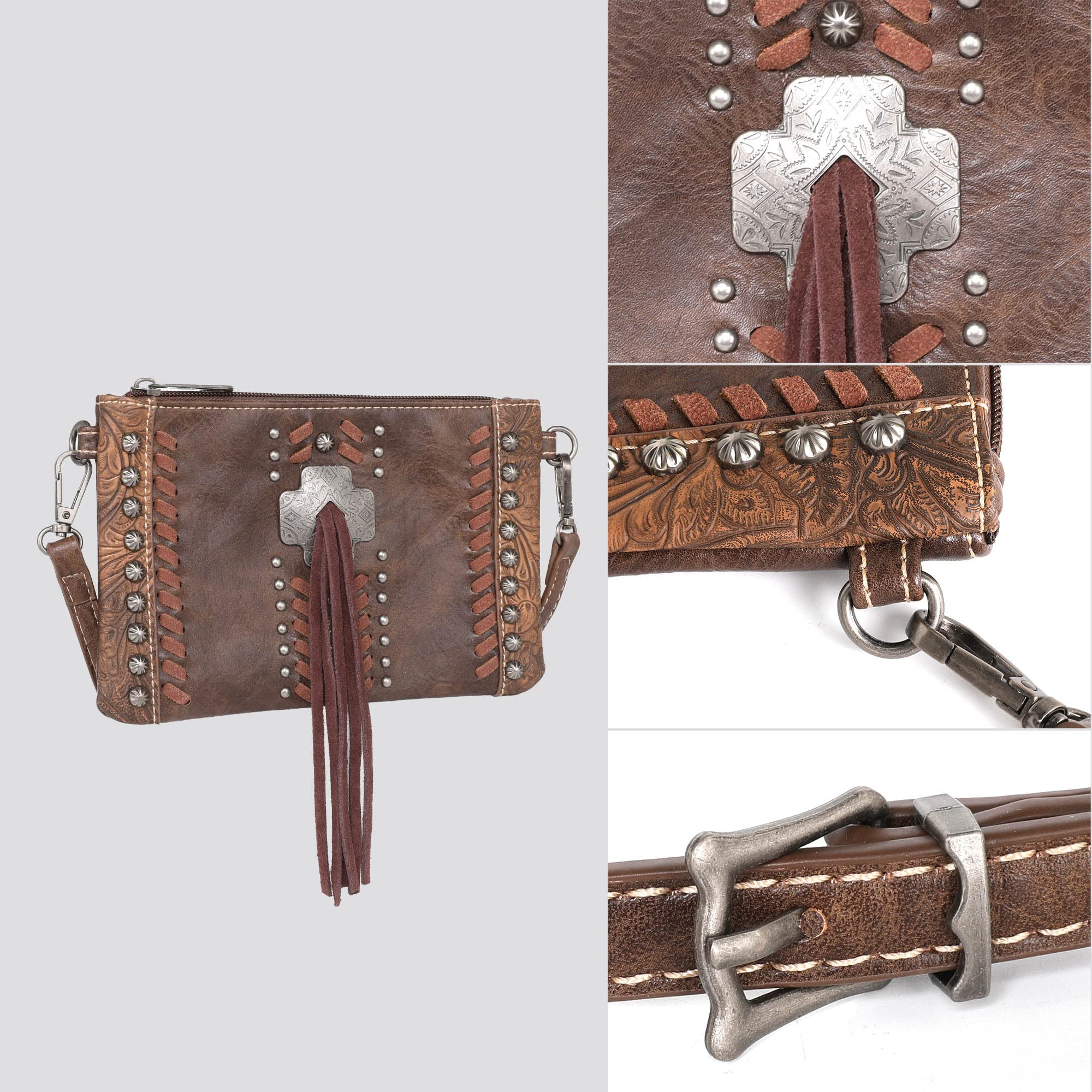 Montana West Embossed Collection Crossbody Bag Western Purses for Women MW1098-181CF