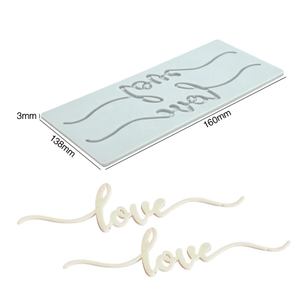 Love Silicone Lace Mold, Cake Mat, Fondant Impression Mats, Heart Pattern Lace Mat for Cake Decorating Valentine's Day (A_6.40x5.52x0.12inch)