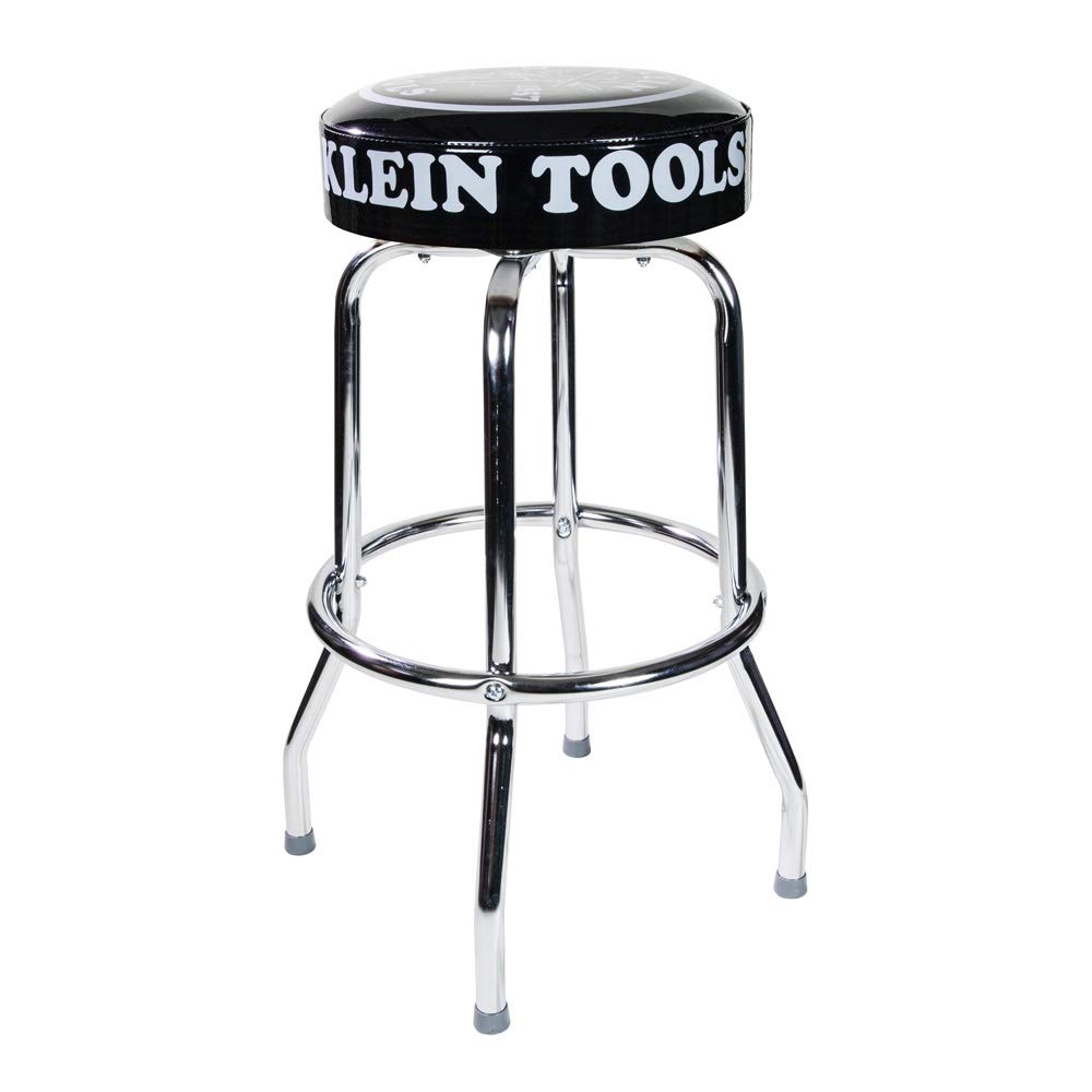 Klein Tools Counter Stool, Swivel Seat, Black, 14-Inch by 30-Inch
