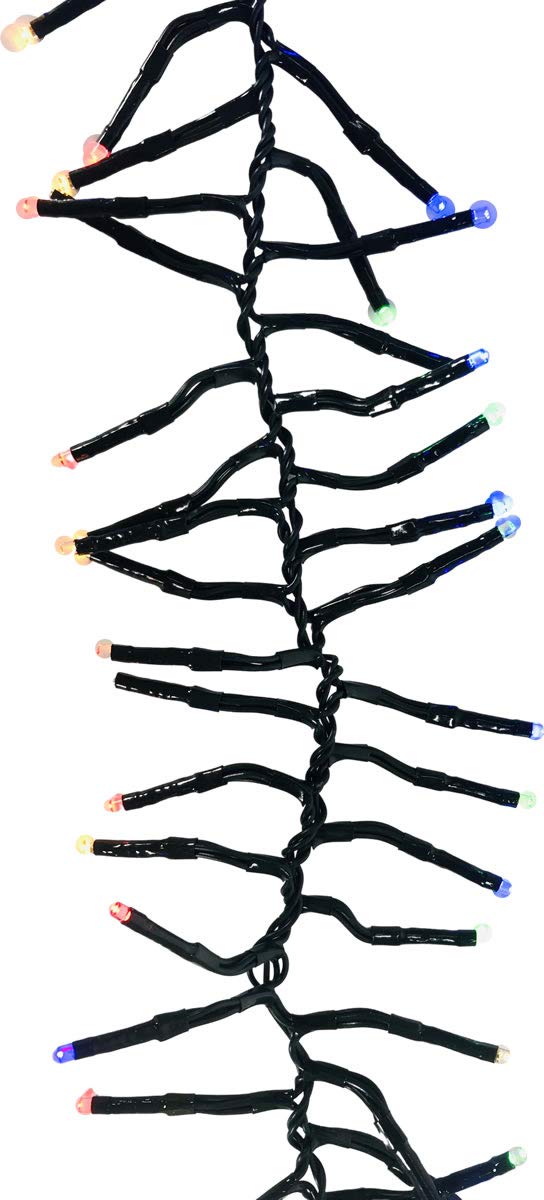 LED Twinkle Cluster Lights 52.5Ft Multi w/Green Strand Connect End to End Indoor Outdoor